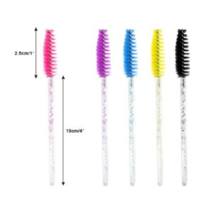 200 PCS Disposable Crystal Eyelash Mascara Brushes Wands for Eye Lash Extension, Eyebrow and Makeup (Black)