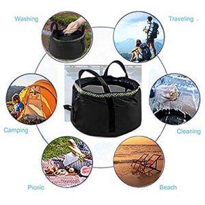 12L Portable Folding Wash Basin, Lightweight and Durable Compact Collapsible Foldable Water Bucket Container for Camping Hiking Fishing Travelling etc. (Black)