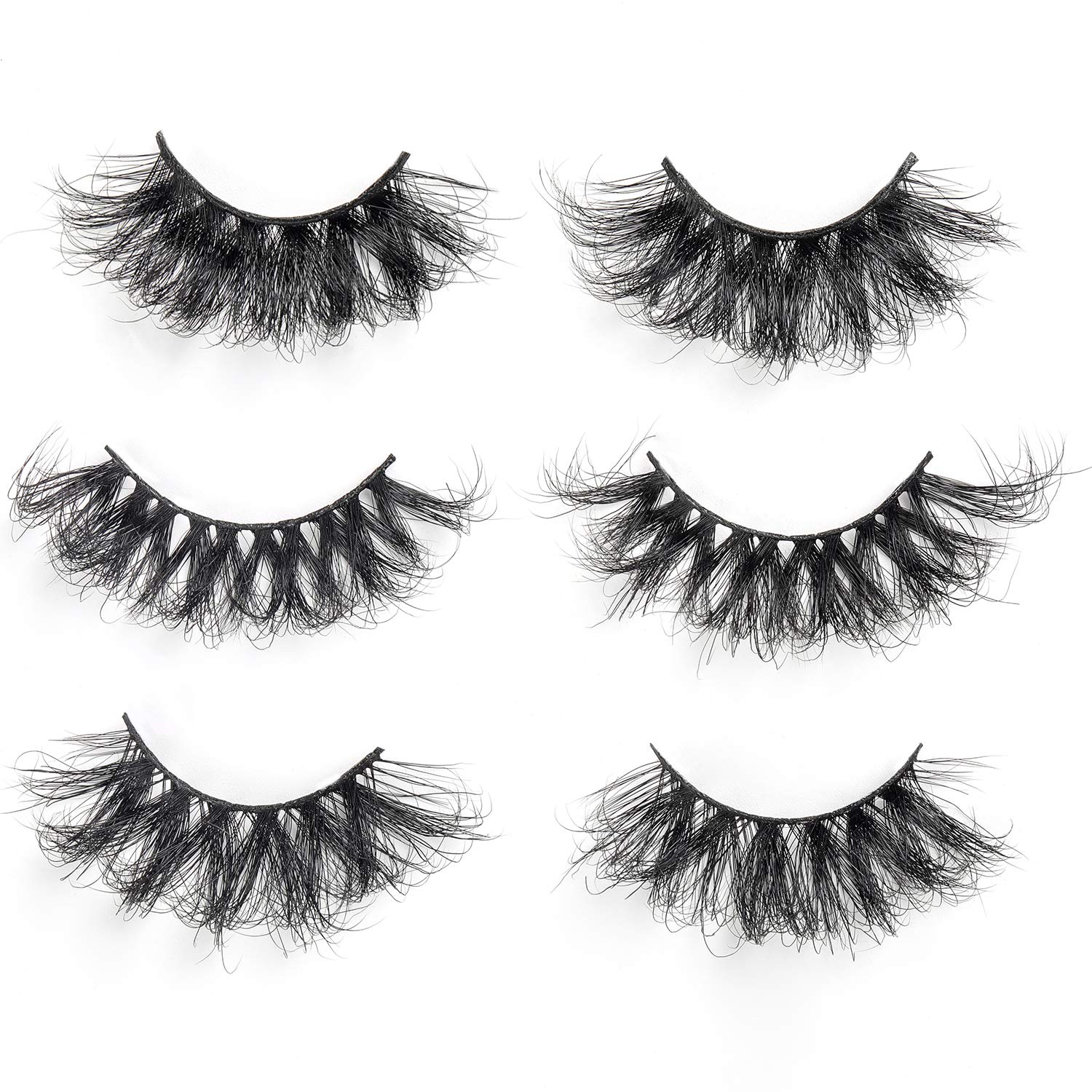 25mm 3D Mink Lashes Full Volume Mink Eyelashes Fluffy Volume Dramatic 25mm Mink Lashes Extension Cruelty-free Siberian Mink Strip Eyelashes (06 61 82 mix)…………