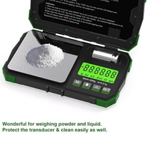 Gram Scale Pocket Size, 200/0.01g Small Scale w/Tray, Herb Coin Scale LCD Backlight Arrow Scale with USB Power Supply Port Read in 6 Units 50g Calibration Weight Included