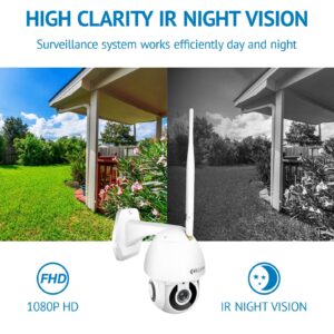 LaView Security Camera Outdoor,1080P HD Wi-Fi Home Security Cameras with Pan/Tilt 360 View,Night Vision,2-Way Audio,IP65,Motion Detection Activity Alert,Easy Set Up,USA Cloud Service with Alexa