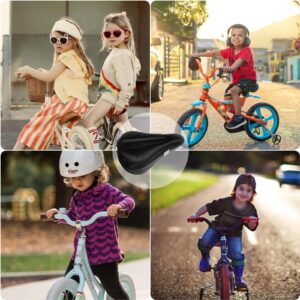 TCheung 9'' X 6'' Extra Soft Gel Bicycle Seat Cushion- Kids Bike Seat Cushion- with Water&Dust Resistant Cover- Comfortable Small Bike Seat Cover (Black)