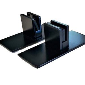 AMS Fireplace - Glass Screen Stainless Steel Bracket/Feet - Glass Hardware Holds 3/8" - 1/2" Thickness – Black Color for Fireplace Glass Protector Helps Glass Stand Up for Safety in Your Home