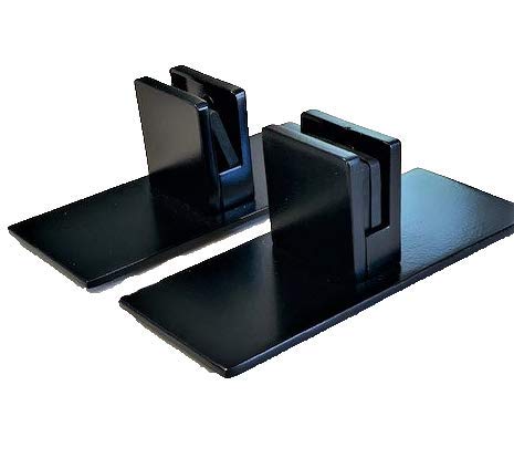 AMS Fireplace - Glass Screen Stainless Steel Bracket/Feet - Glass Hardware Holds 3/8" - 1/2" Thickness – Black Color for Fireplace Glass Protector Helps Glass Stand Up for Safety in Your Home