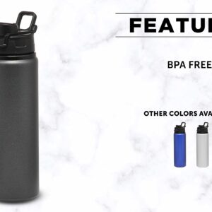 DISCOUNT PROMOS Aluminum Water Bottles with Snap Lids 25 oz. Set of 10, Bulk Pack - Reusable, Great for Gym, Hiking, Cycling, For School - Charcoal