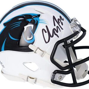 Christian McCaffrey Carolina Panthers Autographed Riddell Flat White Alternate Revolution Speed Mini Helmet - Autographed NFL Mini Helmets