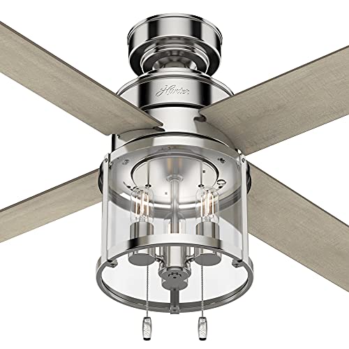 Hunter Fan Company 50269 Astwood Indoor Ceiling Fan with LED Light and Pull Chain Control, 52", Matte Black Finish