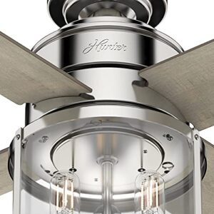 Hunter Fan Company 50269 Astwood Indoor Ceiling Fan with LED Light and Pull Chain Control, 52", Matte Black Finish