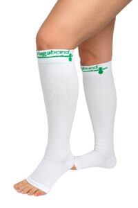 vagabond 3xl and 2xl wide calf toeless compression socks -15-20 mmhg for fatigue, pain, leg swelling, comfy compression (white, 3x-large)