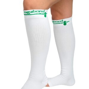 Vagabond 3XL and 2XL Wide Calf Toeless Compression Socks -15-20 mmHg for Fatigue, Pain, Leg Swelling, Comfy Compression (White, 3X-large)