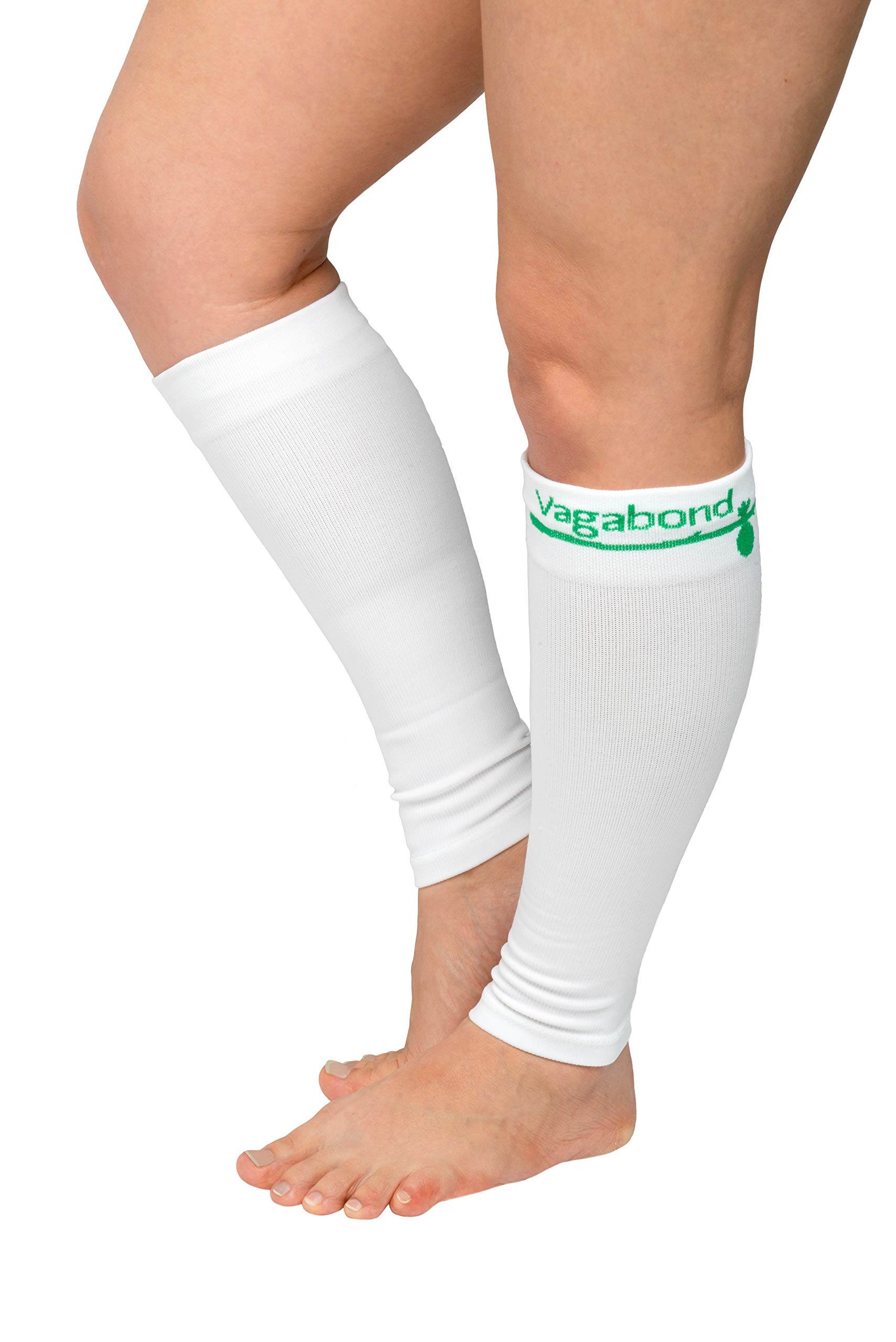 Vagabond 3XL and 2XL Wide Calf Toeless Compression Socks -15-20 mmHg for Fatigue, Pain, Leg Swelling, Comfy Compression (White, 3X-large)