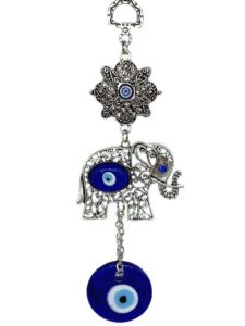 retro design turkish blue evil eye with lucky elephant amulet home office hanging ornament blessing gift -cl08