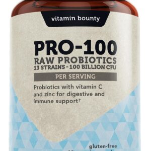 Vitamin Bounty Probiotics - 13 Probiotic Strains, Gut Health, Digestive Health, Probiotic for Women and Men, Delayed Release Embocaps (60 Capsules)