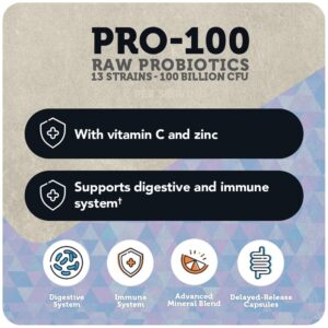 Vitamin Bounty Probiotics - 13 Probiotic Strains, Gut Health, Digestive Health, Probiotic for Women and Men, Delayed Release Embocaps (60 Capsules)