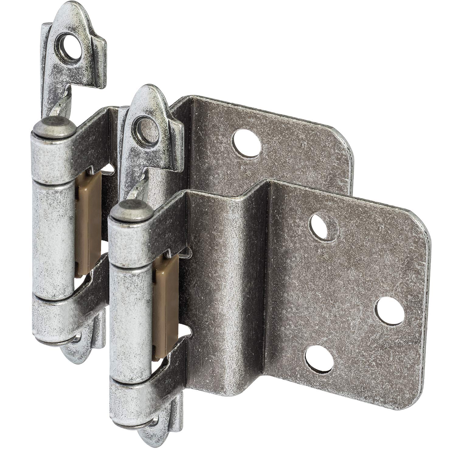 10 Pair Pack - Cosmas 15628-WN Weathered Nickel Cabinet Hinge 3/8" Inset (Pair) [15628-WN]