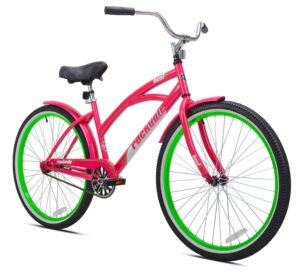 kent international 26" rockvale cruiser bike, coral/green