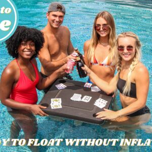 Polar Whale Floating Game or Card Table Tray for Pool or Beach Party Float Lounge Durable Foam 23.5 Inch Drink Holders with Waterproof Playing Cards Deck UV Resistant