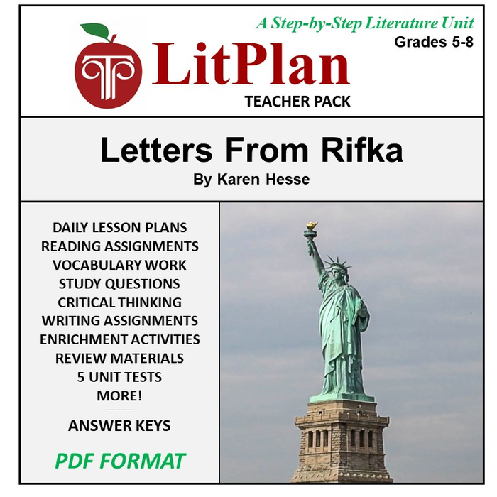 Homeschool and Online Learning Novel Study Guide for Letters from Rifka