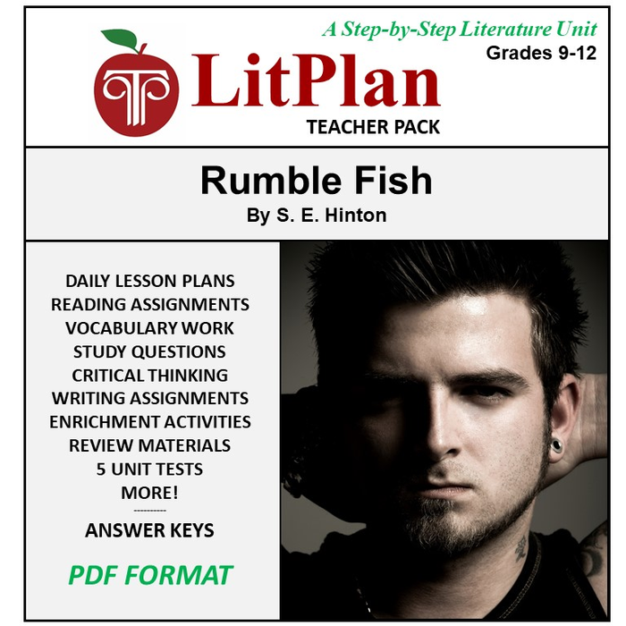 Homeschool and Online Learning Novel Study Guide for Rumble Fish