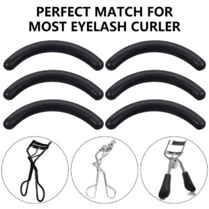 CABAX Curler Refills Eyelash Curler Refill Pads Silicone Rubber Curler Replacement Refills Pads for Universal Eyelash Curler with a Clear Storage Box, Black, 12 Pcs