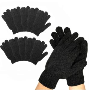 10pairs exfoliating gloves - premium black double sided scrub wash mitt for bath or shower - luxury spa exfoliation accessories for beauty spa dead skin cell remover, suitable for men and women