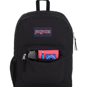 JanSport Cross Town Backpack - Travel, or Work Bookbag with Water Bottle Pocket, Black