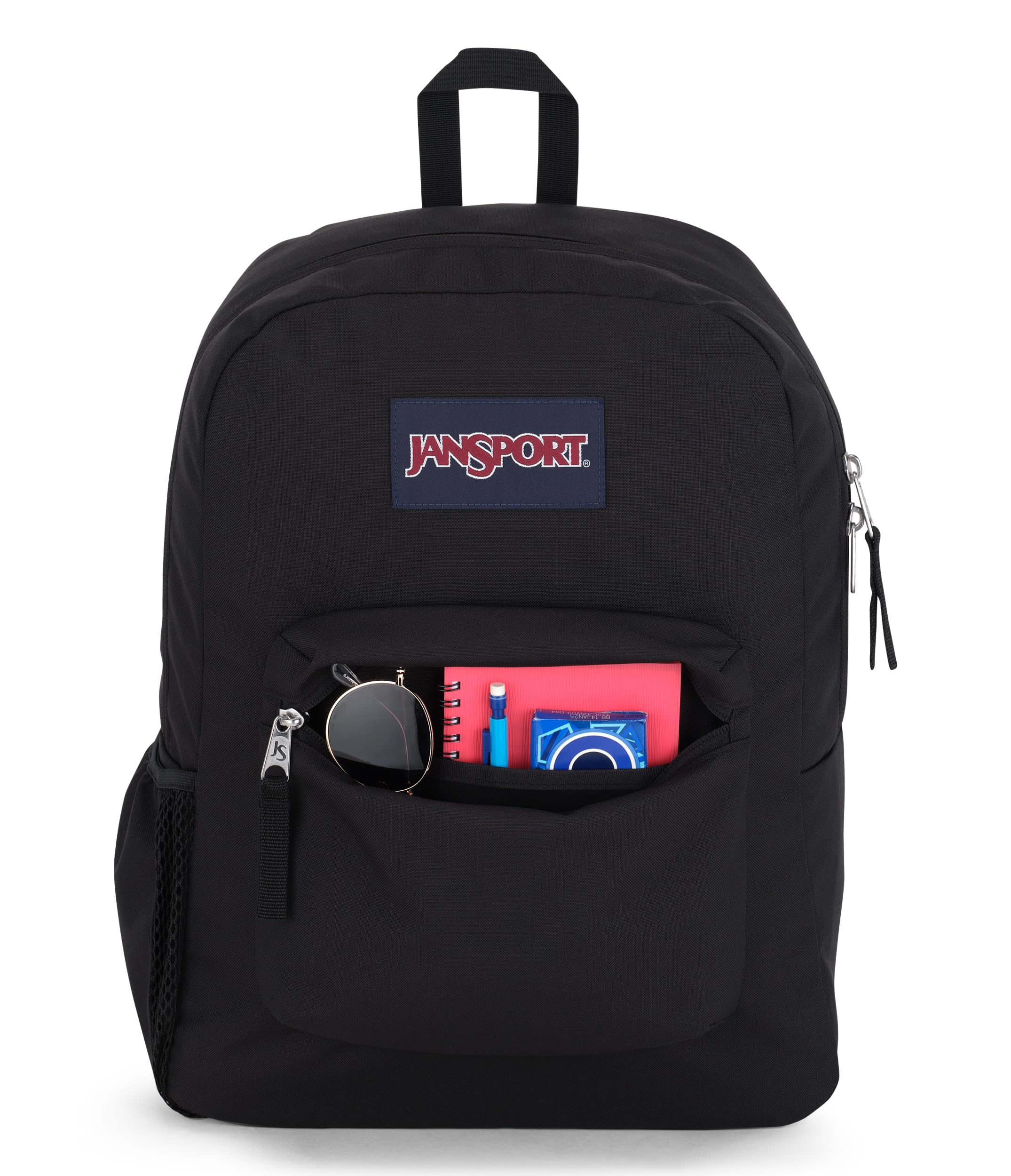 JanSport Cross Town Backpack - Travel, or Work Bookbag with Water Bottle Pocket, Black