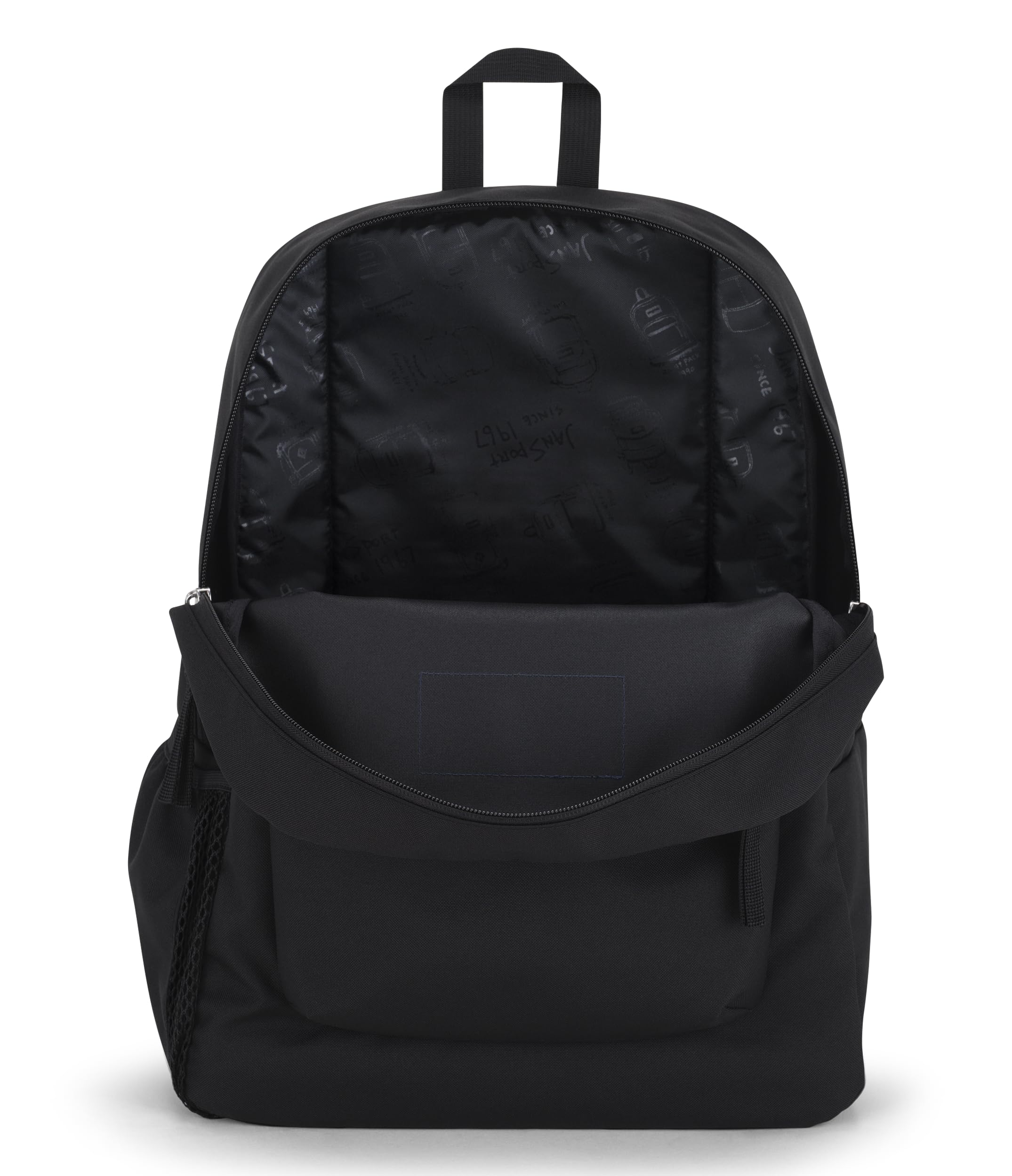 JanSport Cross Town Backpack - Travel, or Work Bookbag with Water Bottle Pocket, Black