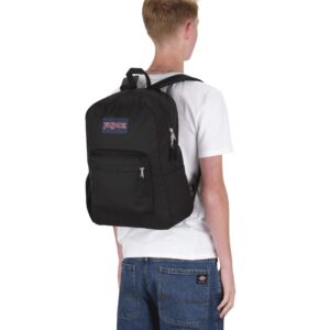 JanSport Cross Town Backpack - Travel, or Work Bookbag with Water Bottle Pocket, Black