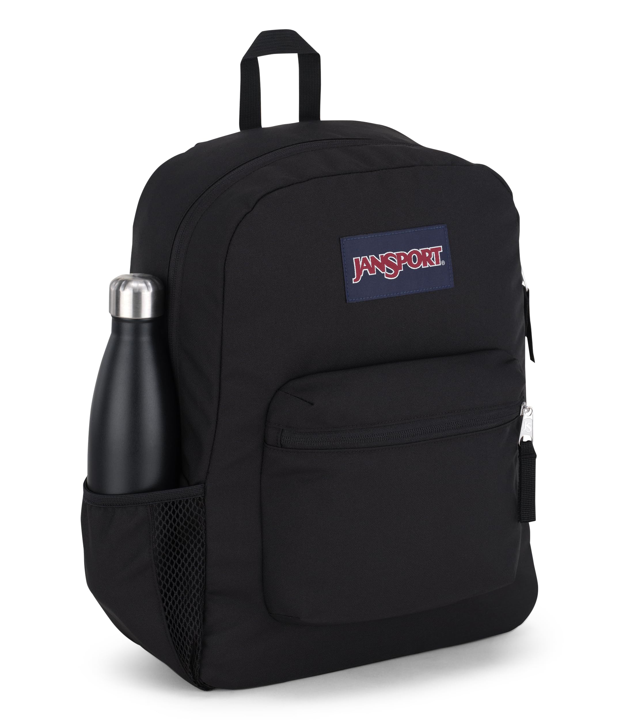 JanSport Cross Town Backpack - Travel, or Work Bookbag with Water Bottle Pocket, Black