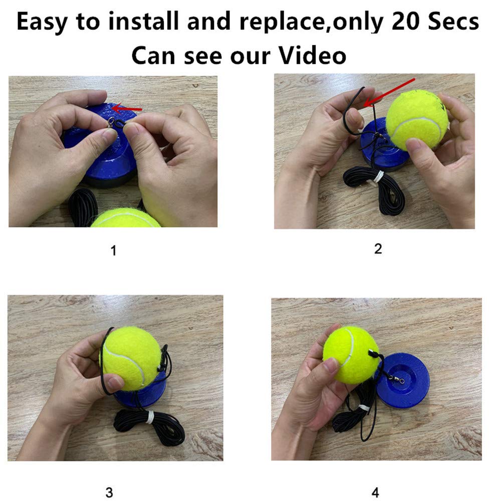 Portable Tennis Trainer 2.05LB Weight Heavy Iron Base Exercise Tenis Ball Self-Study Rebound Balls Outdoor Indoor Baseboard