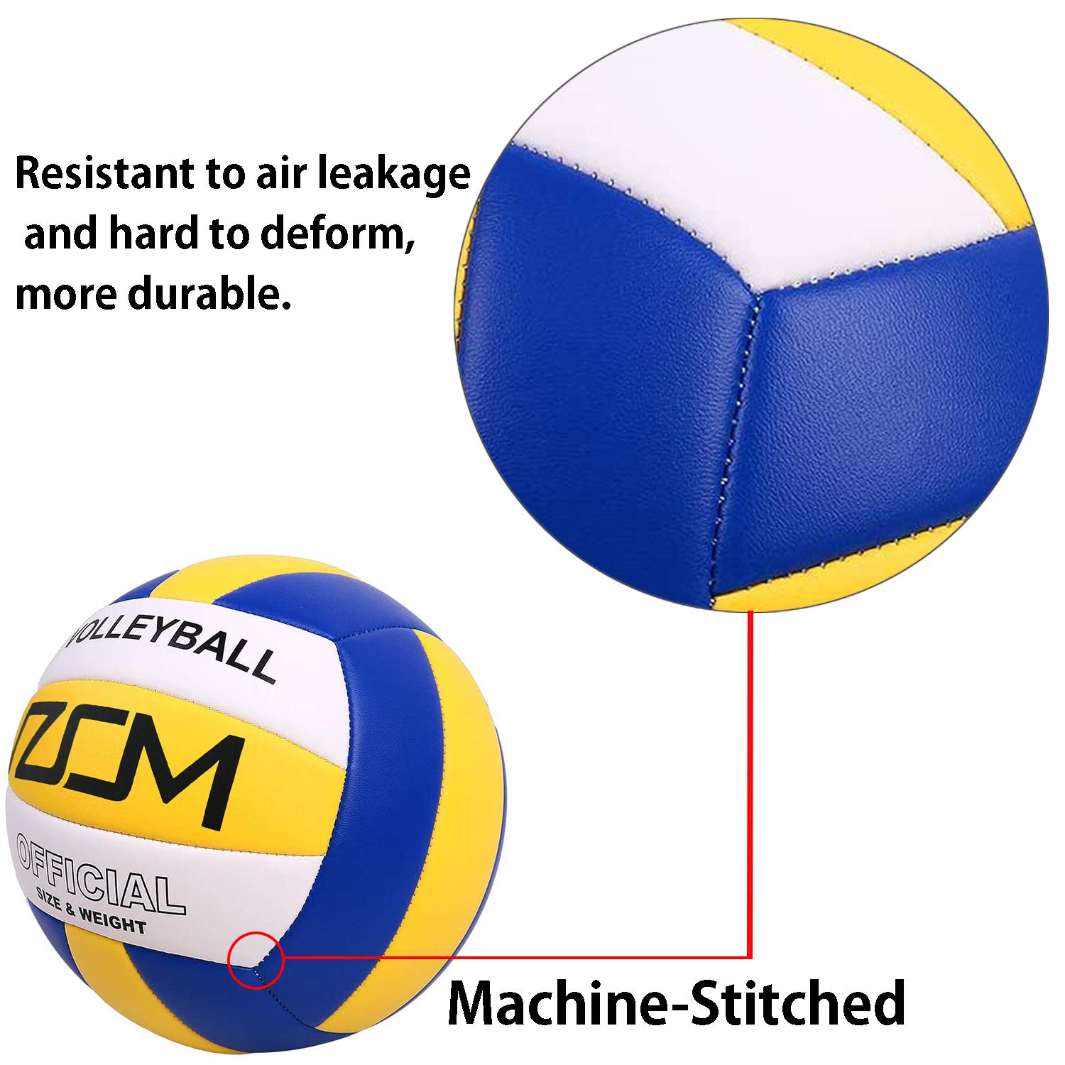 EVZOM Super Soft Volleyball Beach Volleyball Official Size 5 for Outdoor/Indoor/Pool/Gym/Training Premium Volleyball Equipment（Blue）