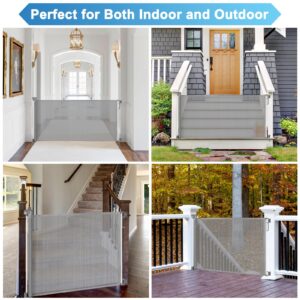 Retractable Baby Gate Extra Wide 35" Tall, Extends to 70" Wide Mesh Pet Gates for Kids or Pets with 2 Sets of Mounting Hardware Indoor Outdoor Long Baby Gate Dog Gates for Doorways, Stairs (35" x 70")