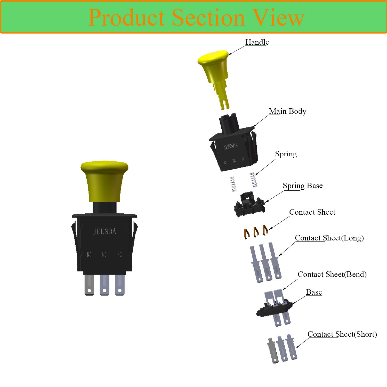 JEENDA PTO Switch Replaces 430-330 103-5221 Compatible with Exmark Grasshopper 183925 JD AM131966 Toro 1-633673 Everride 136574 Delta 6201-342 ZTR Mowers