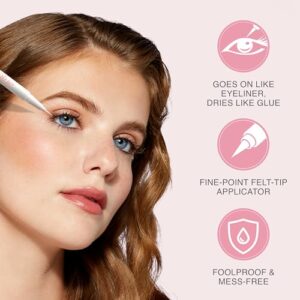 KISS Lash Glueliner, Eyeliner Lash Glue, 2-in-1 Felt-Tip Eyeliner and Lash Adhesive, Includes 1 Glue Liner, Long Lasting Wear, Can Be Used with Strip Lashes and Lash Clusters