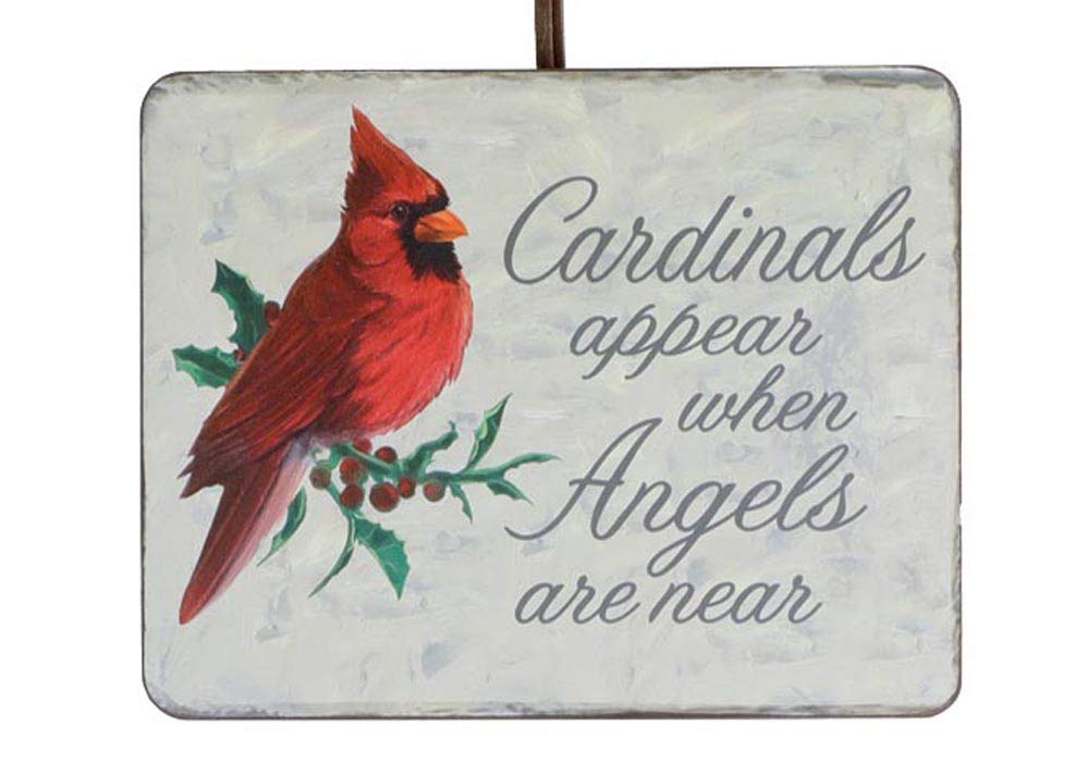 Burton+Burton Angels are Near Cardinal Wooden Plaque Ornament