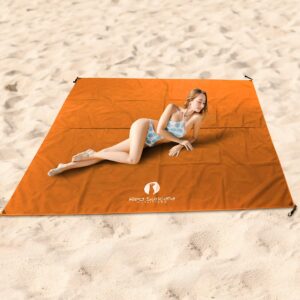 Red Suricata Family Beach Tent & Beach Canopy, Matching Sand Free Beach Mat Blanket & 2 Beverage Holders Bundle - UPF50 UV Sun Shade Shelter (Large, Orange)