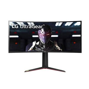 lg ultragear qhd 34-inch curved gaming monitor 34gp83a-b, nano ips 1ms (gtg) with vesa displayhdr 400, nvidia g-sync, and amd freesync premium, 144hz, black