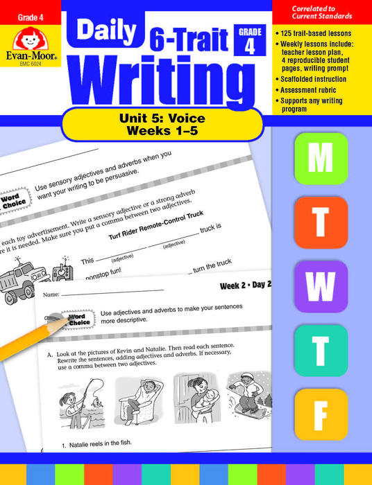 Daily 6 Trait Writing BUNDLE, Grade 4, Unit 5 VOICE, Weeks 1-5