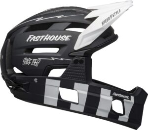 bell super air r mips adult mountain bike helmet - fasthouse matte black/white (2023), small (52-56 cm)