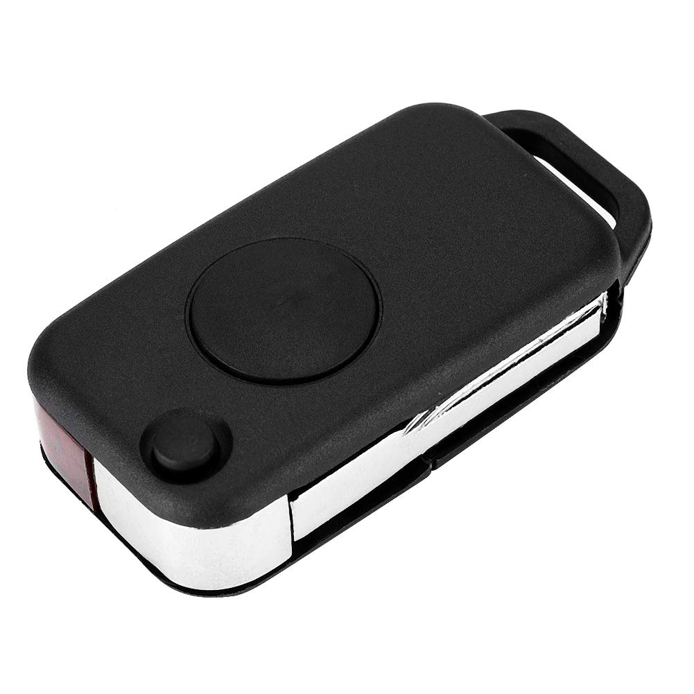 Senyar Key Fob Case, Flip 1 Button Remote Key Fob Case Shell Cover Protection Car Replacement Parts Fit for Benz Class 1984-2004