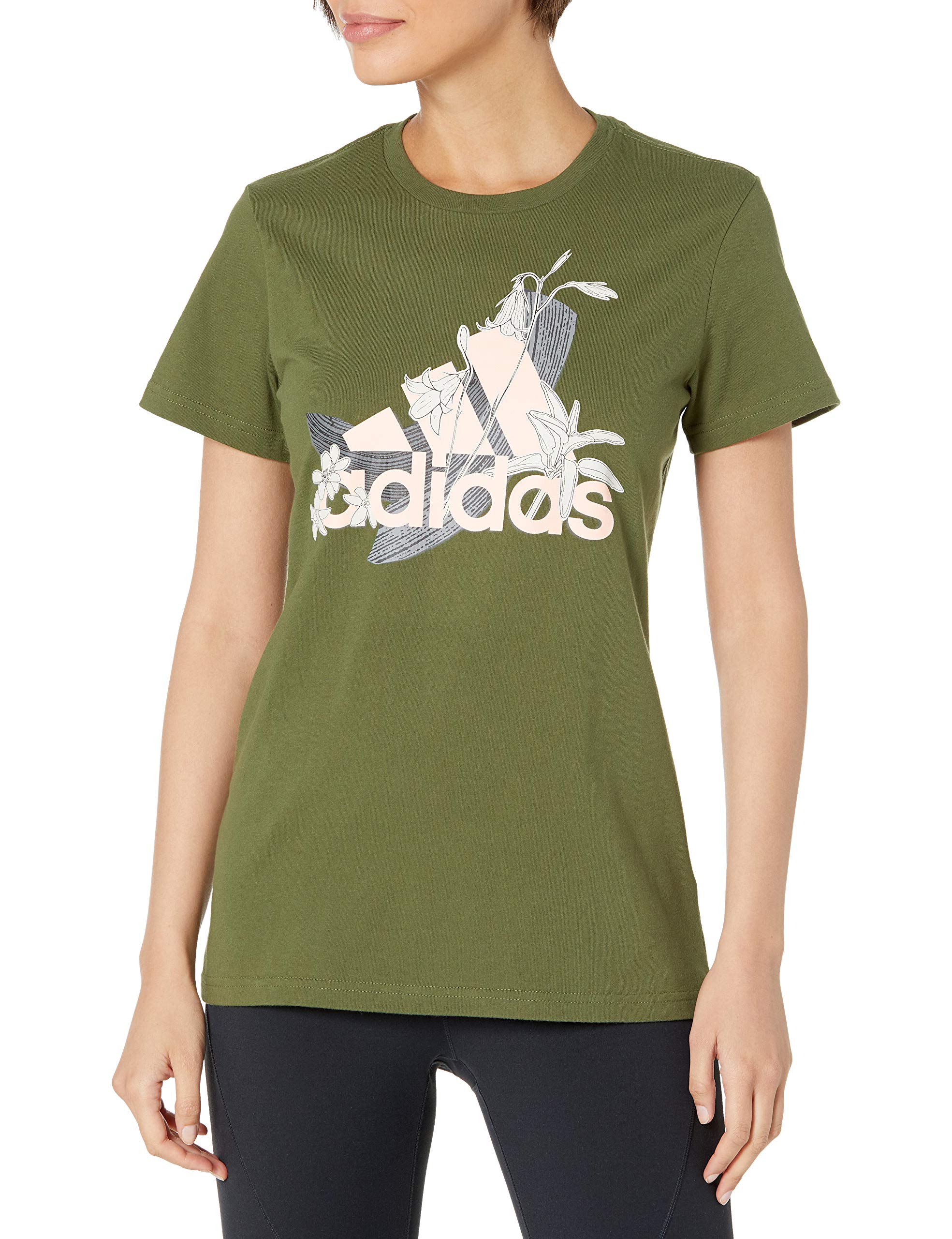 adidas Womens Nini Graphics Tee Wild Pine XX-Large