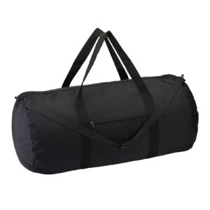 vorspack duffel bag 24 inches foldable lightweight gym bag with inner pocket for travel sports - black