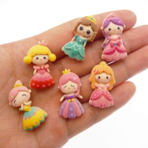 40-Pack Bulk Resin Princesses Flat Back Pretty Girls Embellishments DIY Art Projects Craft Making Flatbacks Phone Case Decorations 2-3cm