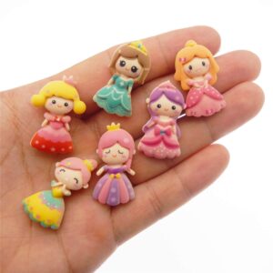 40-Pack Bulk Resin Princesses Flat Back Pretty Girls Embellishments DIY Art Projects Craft Making Flatbacks Phone Case Decorations 2-3cm