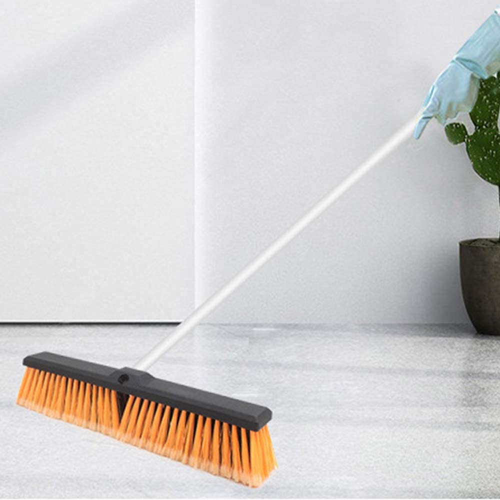 Floatant 18" Push Broom Heavy Duty Large Outdoor Sweeping Broom Wide Industrial Scrub Brush with Stiff Bristles Long Handle Commercial for Concrete Floor Shop, Garage, Warehouse, Street, Driveway