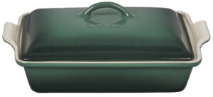 le creuset stoneware heritage covered rectangular casserole, 4 qt. (12" x 9"), artichaut