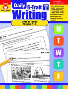 daily 6 trait writing bundle, grade 3, unit 1 ideas, weeks 1 5