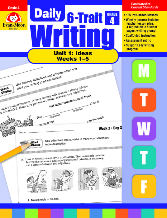 Daily 6 Trait Writing BUNDLE, Grade 4, Unit 1 IDEAS, Weeks 1-5