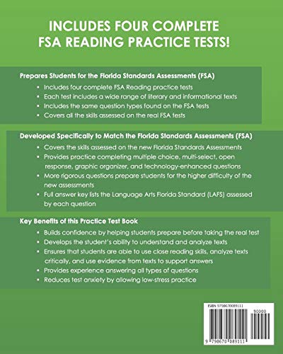 FLORIDA TEST PREP Ultimate Practice Test Book FSA Reading Grade 3: Includes 4 Complete FSA Reading Practice Tests